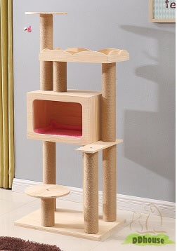 Wooden TV Box Design Stylish Cat Tree Pine Wood Cat Condo | DDhouse ...